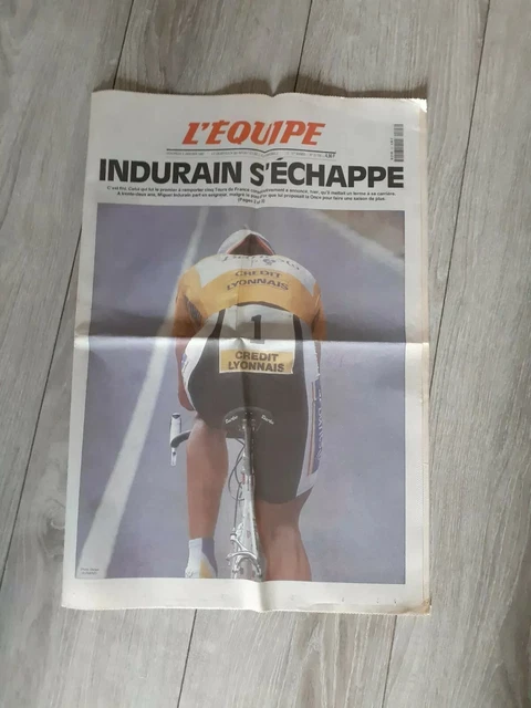JOURNAL L'ÉQUIPE FIN De Carriere Indurain S'échappe Le 3 Janvier 1997 EUR 8,00 - PicClick FR
